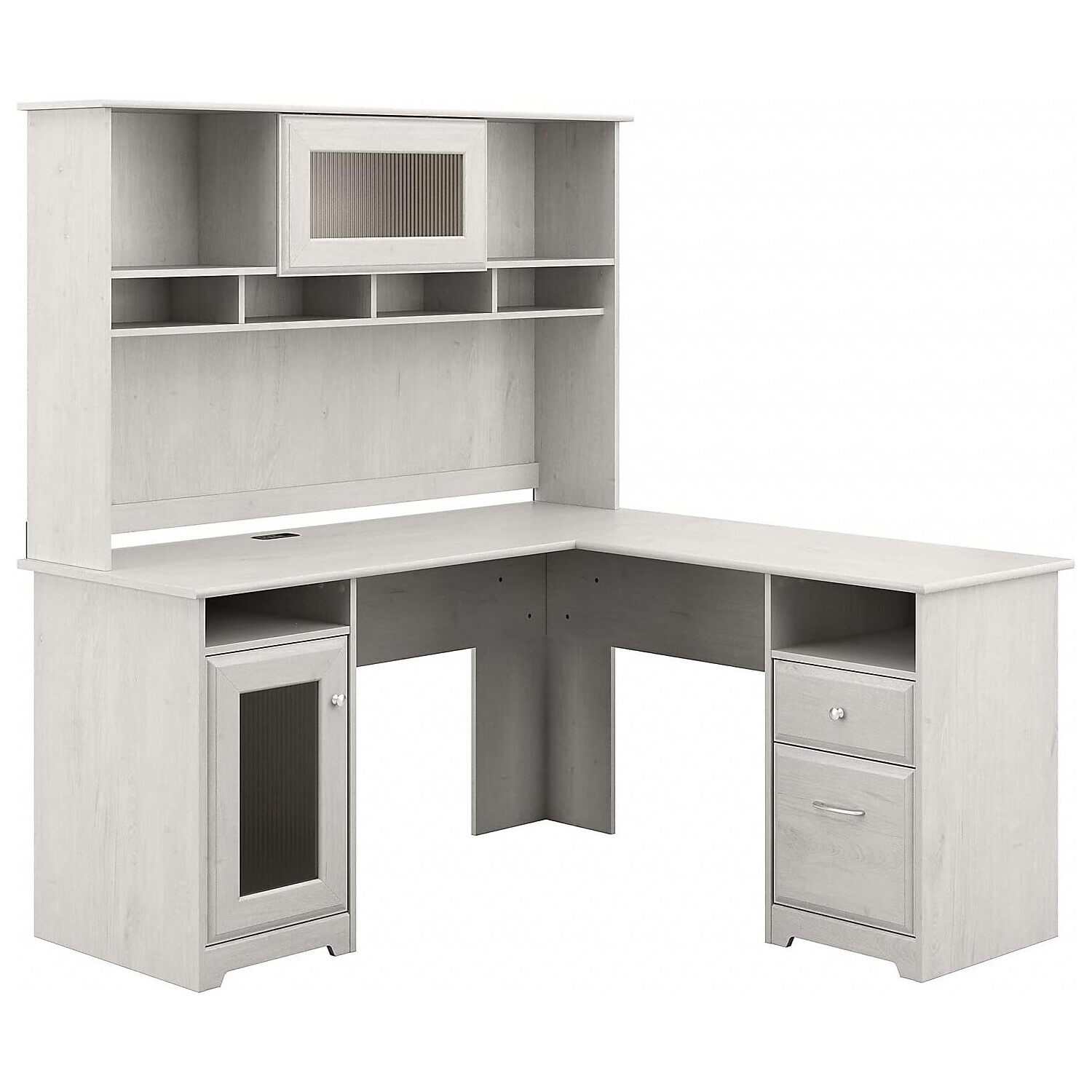 Maykoosh Rustic Revival 60W L Shaped Computer Desk With Hutch - Walmart.com