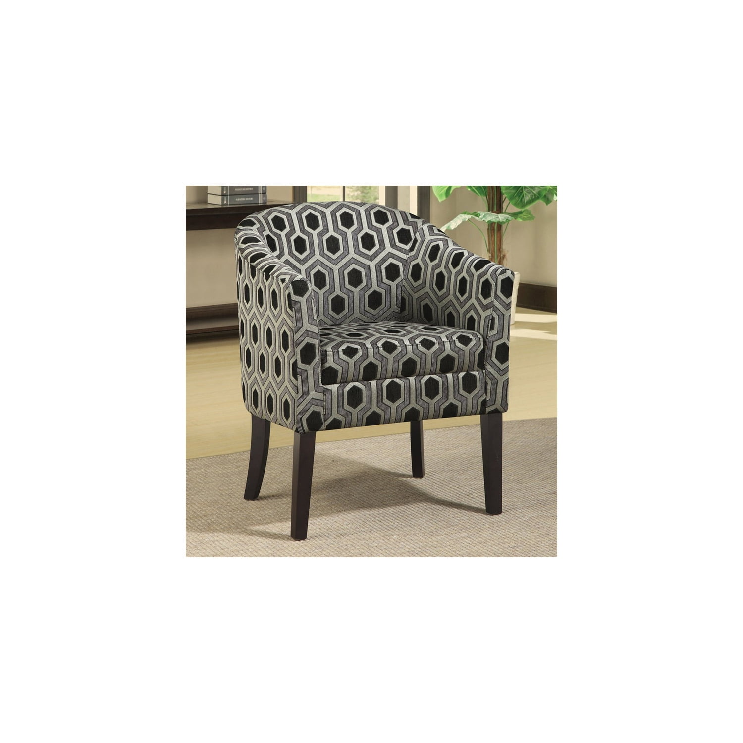 Maykoosh Rustic Romance Hexagon Patterned Accent Chair, Retro Grey and ...