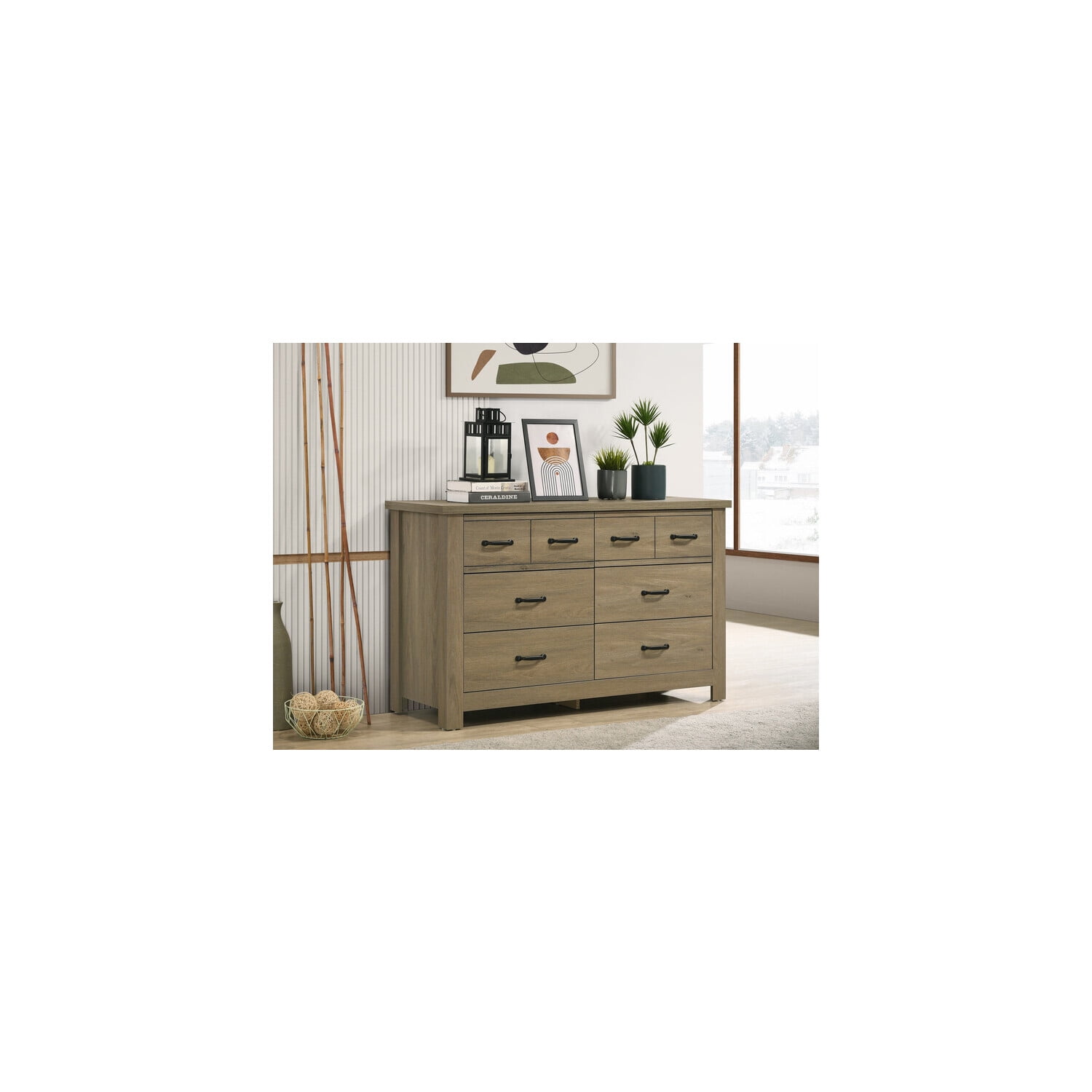 Maykoosh Seaside Serenity 6-Drawer Dresser - Black Handles, Paper ...