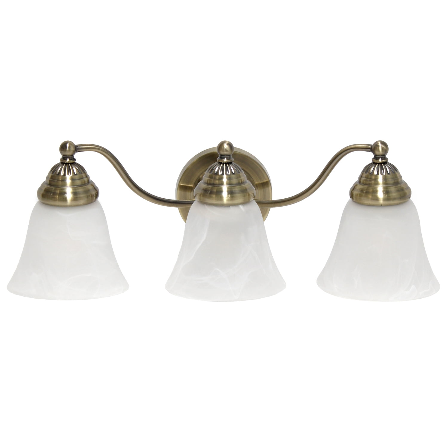 Maykoosh Seaside Serenity Three Light Curved Metal And Alabaster White ...