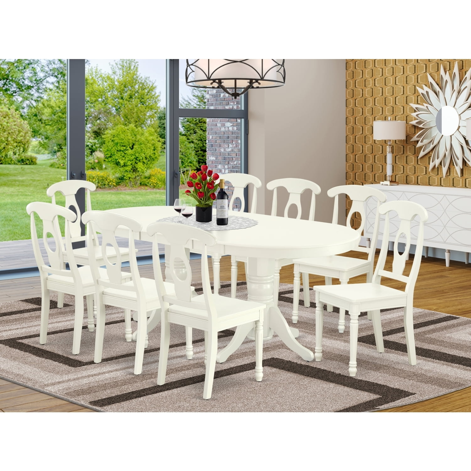Maykoosh Shabby Chic 9 Pc Dining-Room Set For 8 Dining Table With Self ...