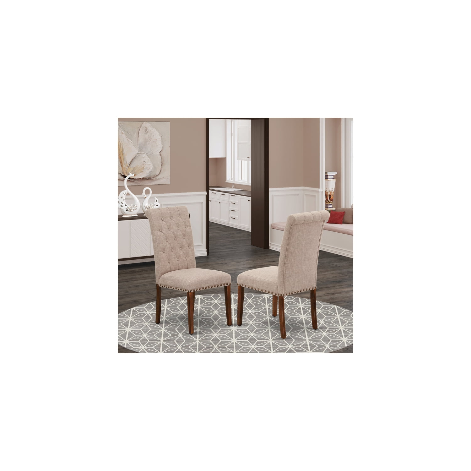 Maykoosh Sophisticated Simplicity Parson Dining Chairs - Button Tufted ...