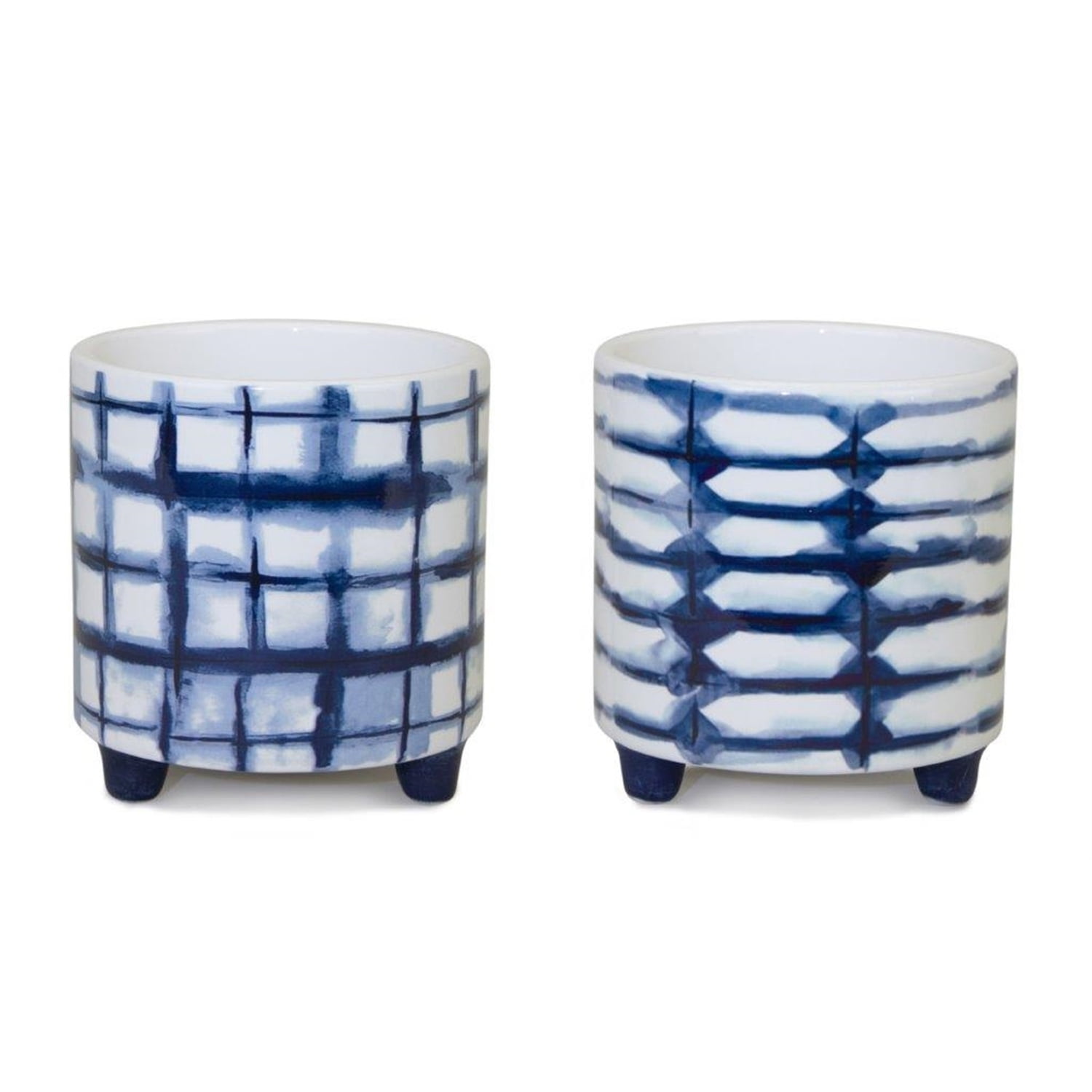 Decorative Footed Planters Set of 2 - Stylish Home Plant Pots for ...