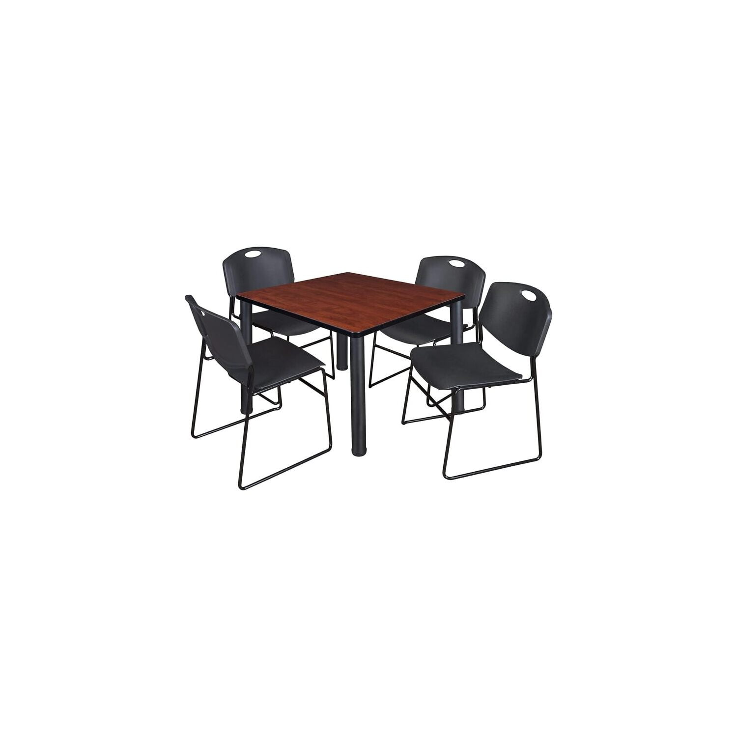 Maykoosh Timeless Tradition 36" Square Lounge Table Cherry/ Black With ...