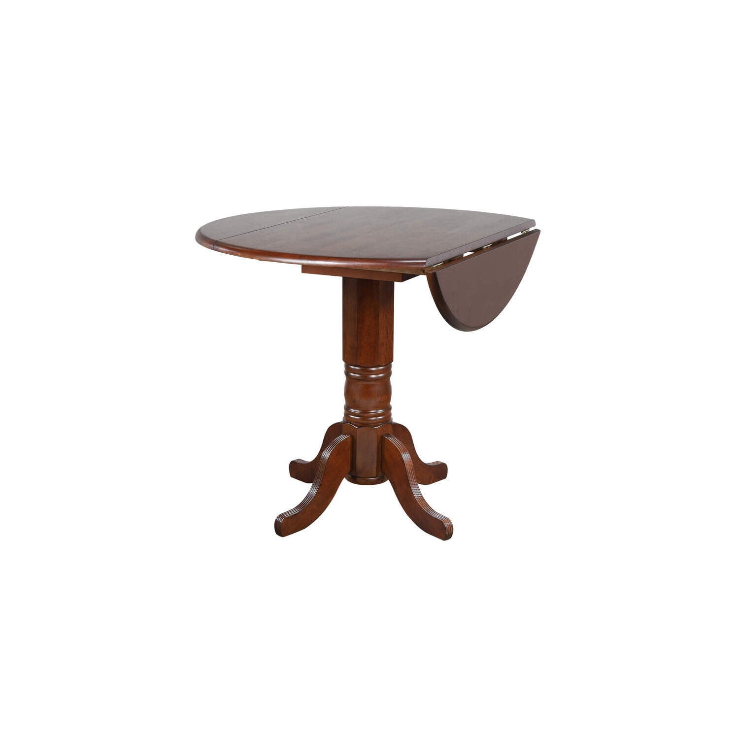 Maykoosh Timeless Trends 42" Round Extendable Drop Leaf Pub Table , Chestnut Brown , Seats 4 ...