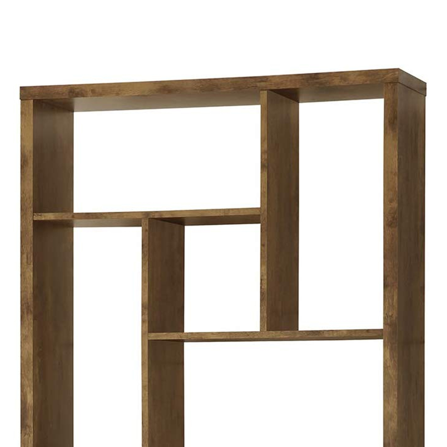 Modern Bookcase with Shelves - Metal Wood Book Storage Unit - Brown Living Room Decor - Walmart.com