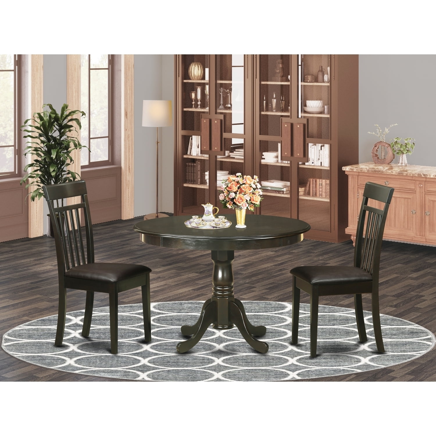 Round Dining Table Set - 42 Inch Kitchen Table with 2 Dinette Chairs ...