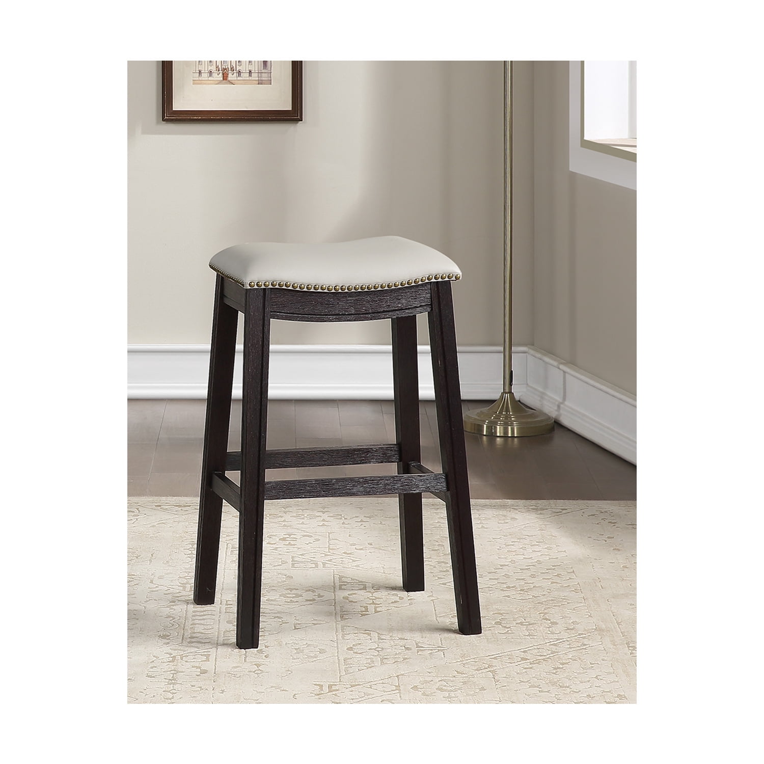 Maykoosh Tuscan Treats Furniture 29" Saddle Bar Stool in Gray Faux ...