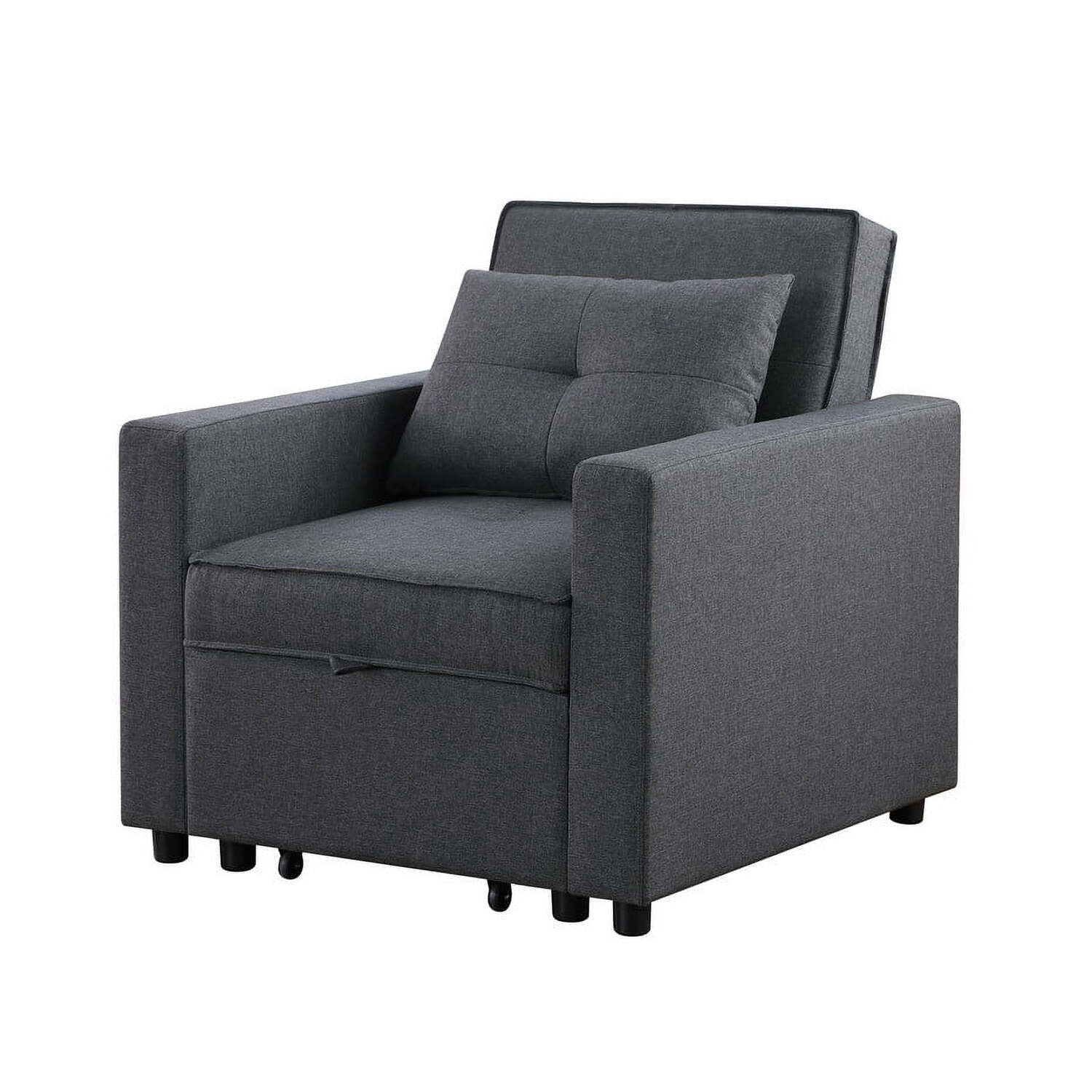 Maykoosh Victorian Vibes Linen Convertible Sleeper Chair with Side ...