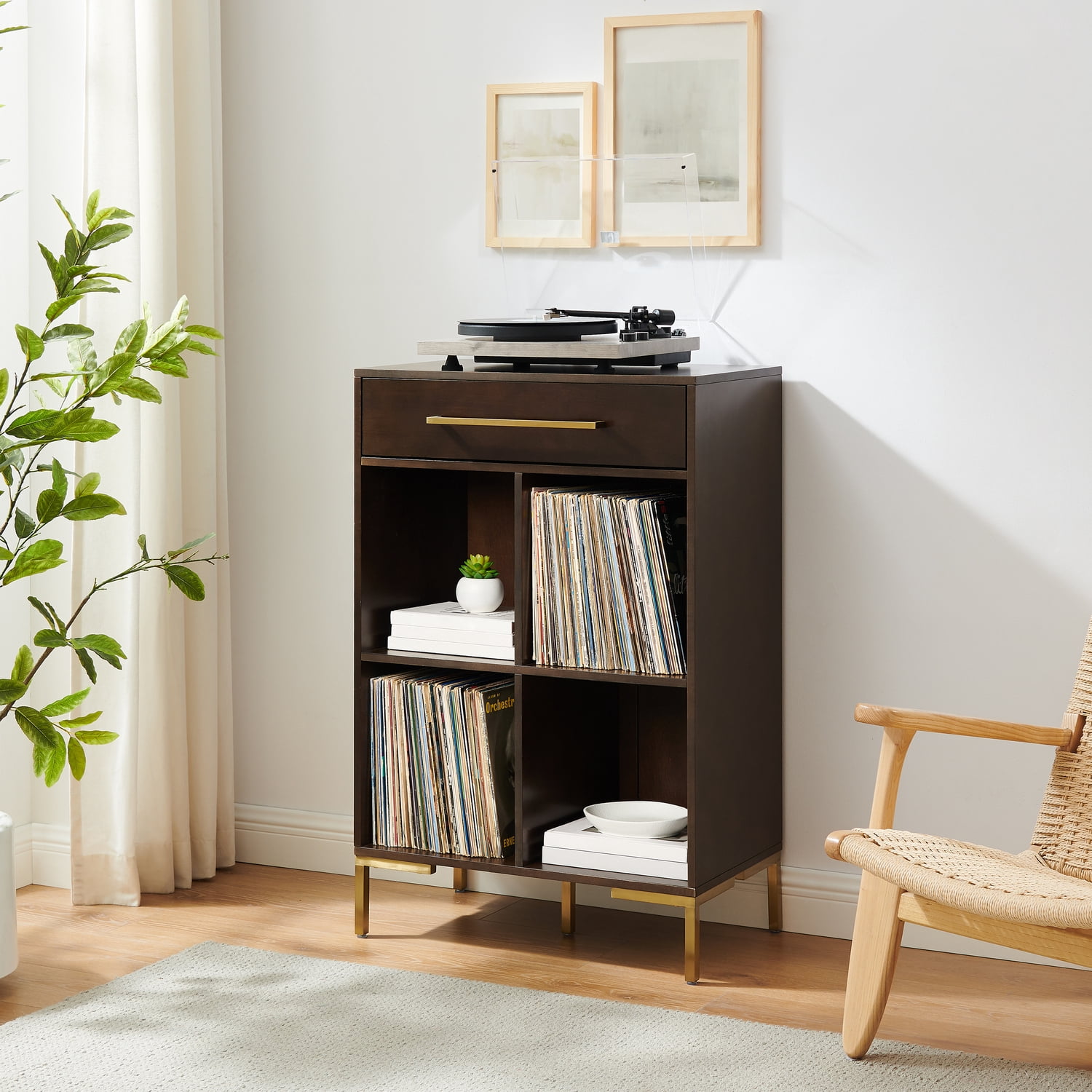 Maykoosh Victorian Vintage Record Storage Cube Bookcase Dark Brown ...