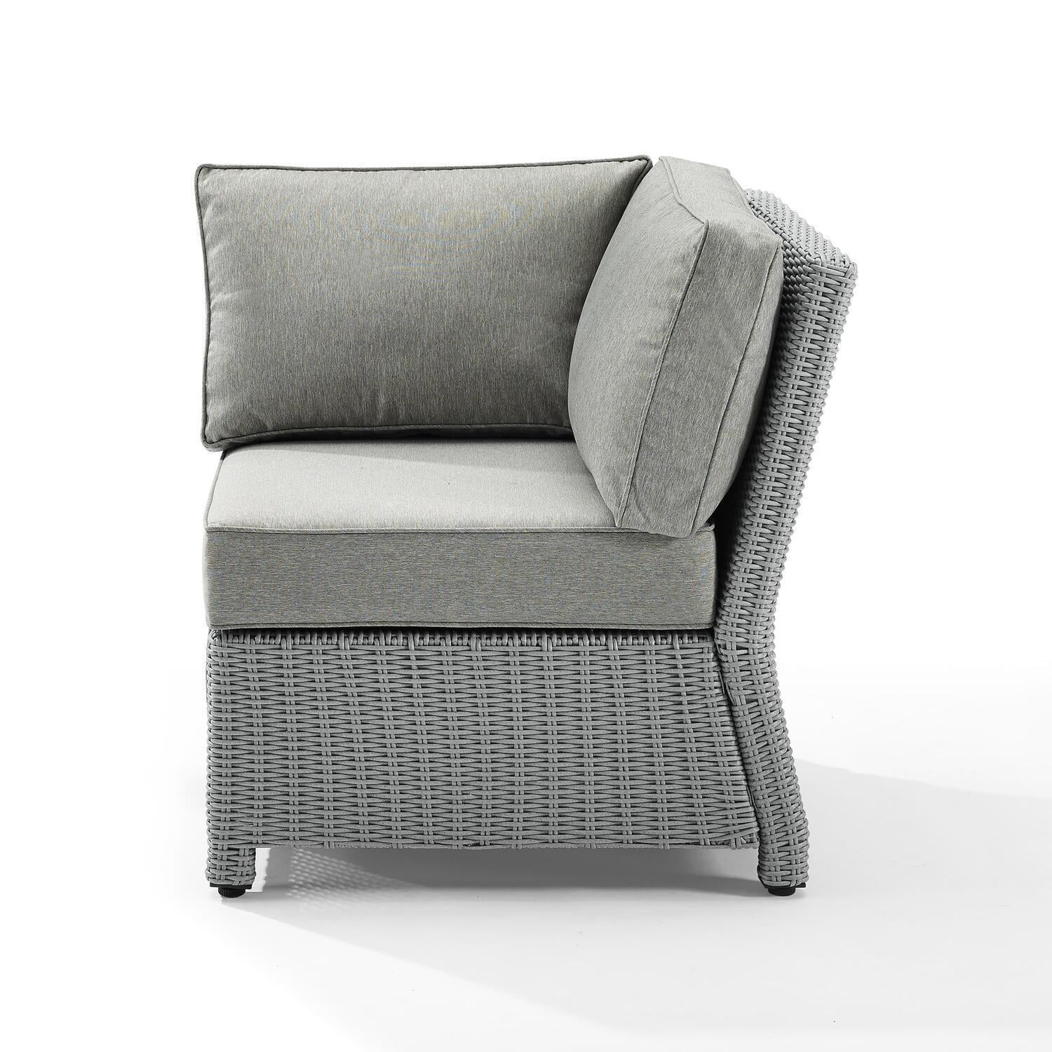 Outdoor Corner Chair Sectional Patio Furniture Wicker Gray Cushions ...