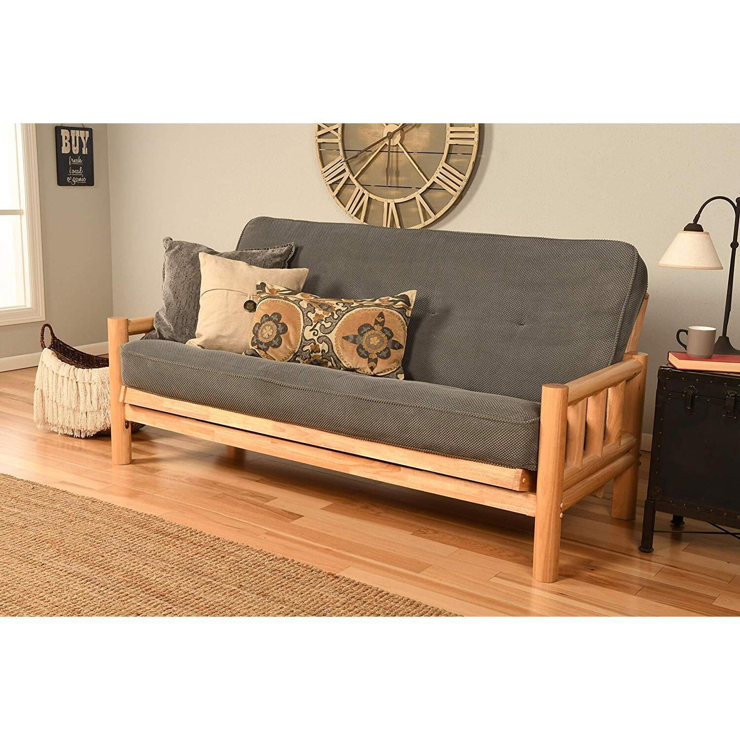 Maykoosh Zen Zone Futon Frame-Natural Finish-Marmont Thunder Mattress ...