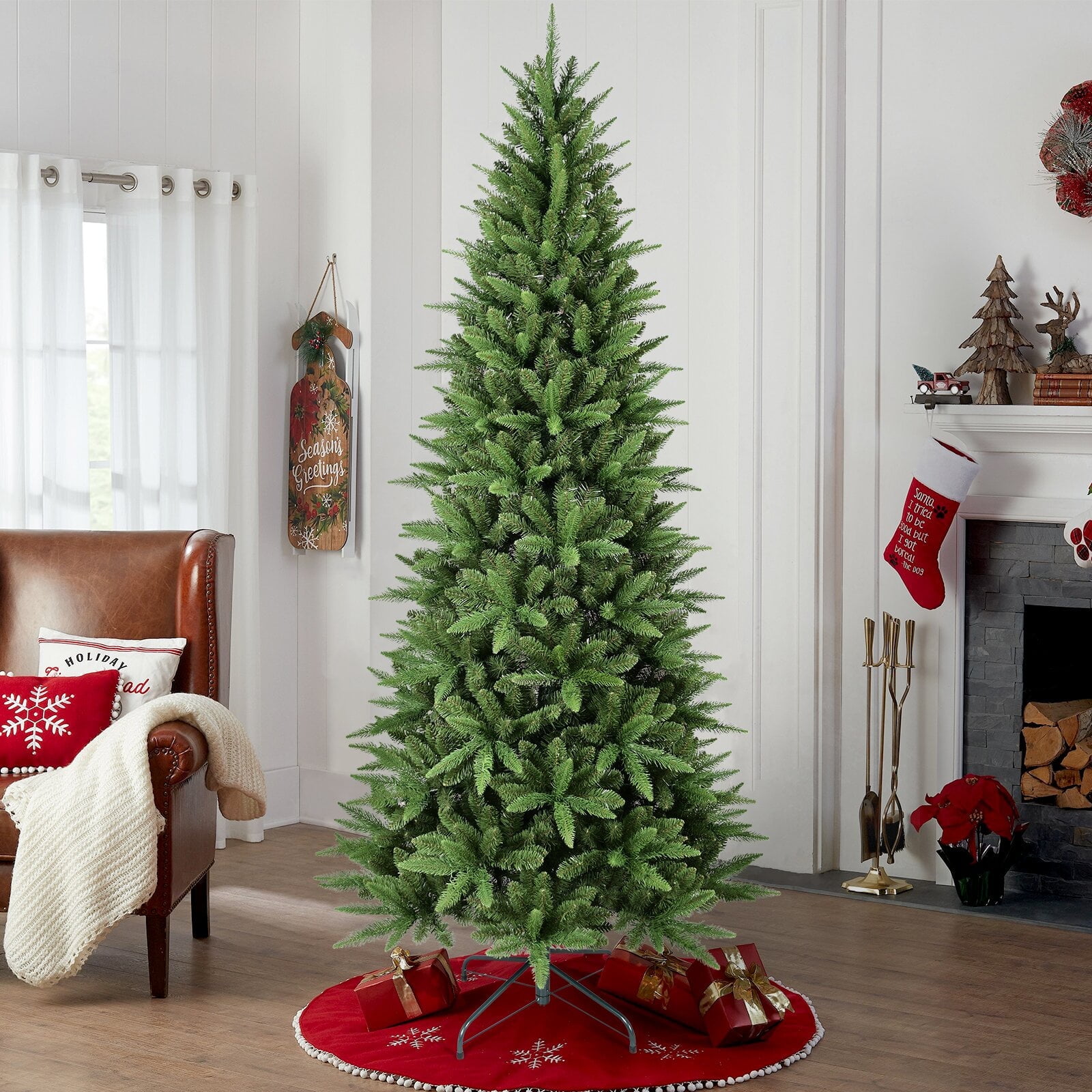 Maylaviu 5 ft Unlit Small Christmas Tree, Artificial Fir Tree with PE ...