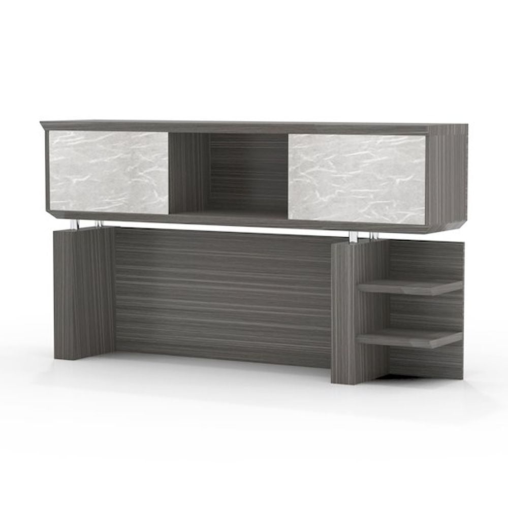 Mayline 72" Single Hutch w/ 1 Shelf, Textured Driftwood - Walmart.com
