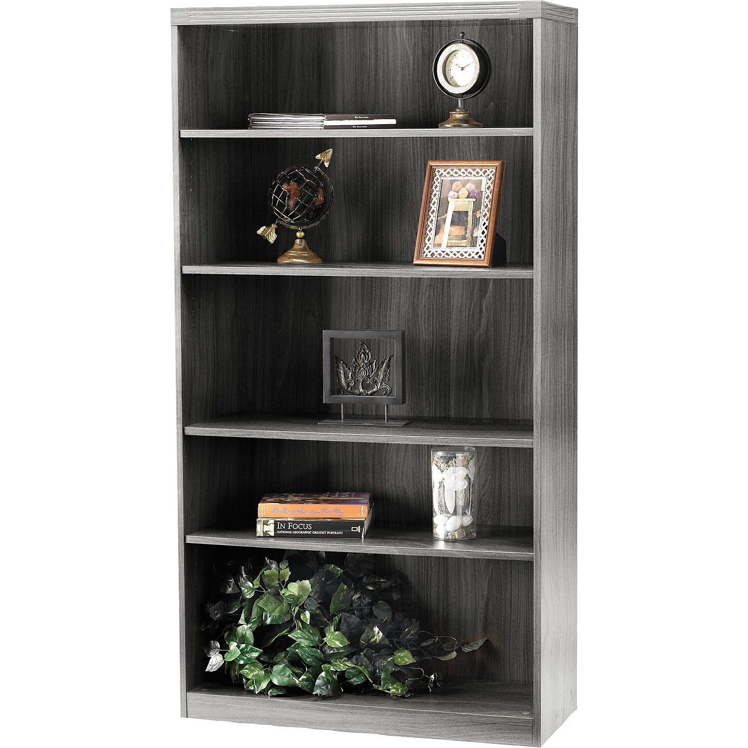 Mayline AB5S36LGS Aberdeen Series 5-Shelf Bookcase, Grey Steel - 68.75 ... Mayline AB5S36LGS Aberdeen Series 5-Shelf Bookcase, Grey Steel - 68.75 ...