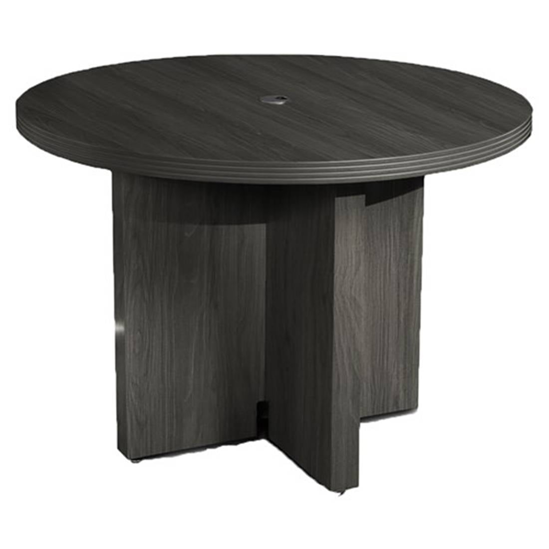 Mayline Aberdeen 42"" Round Conference Table in Gray Steel Laminate ...