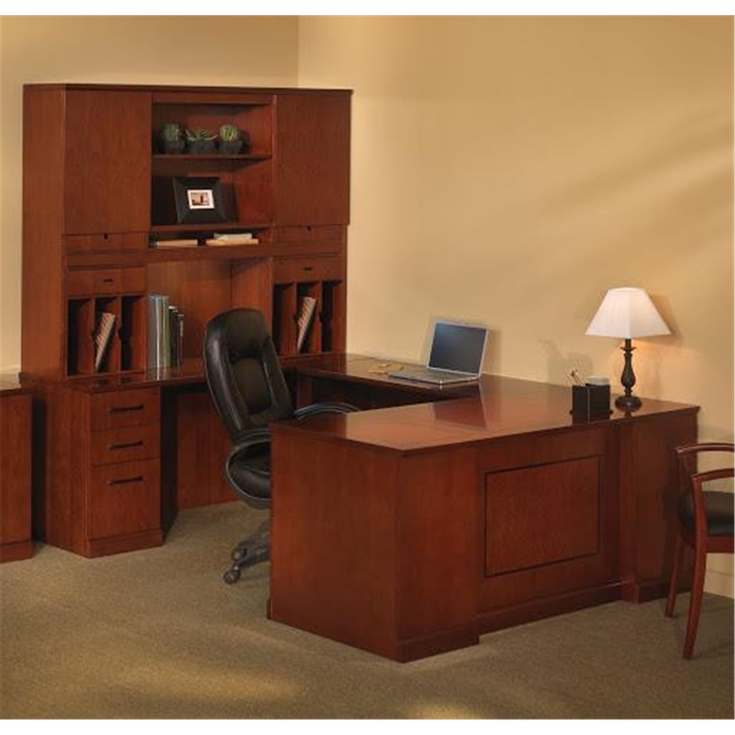 Mayline Group Sorrento Series U-Shape Executive Desk with Hutch ...
