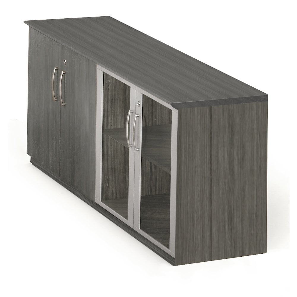 Mayline Medina Low Wall Cabinet with Doors in Gray Steel - Walmart.com