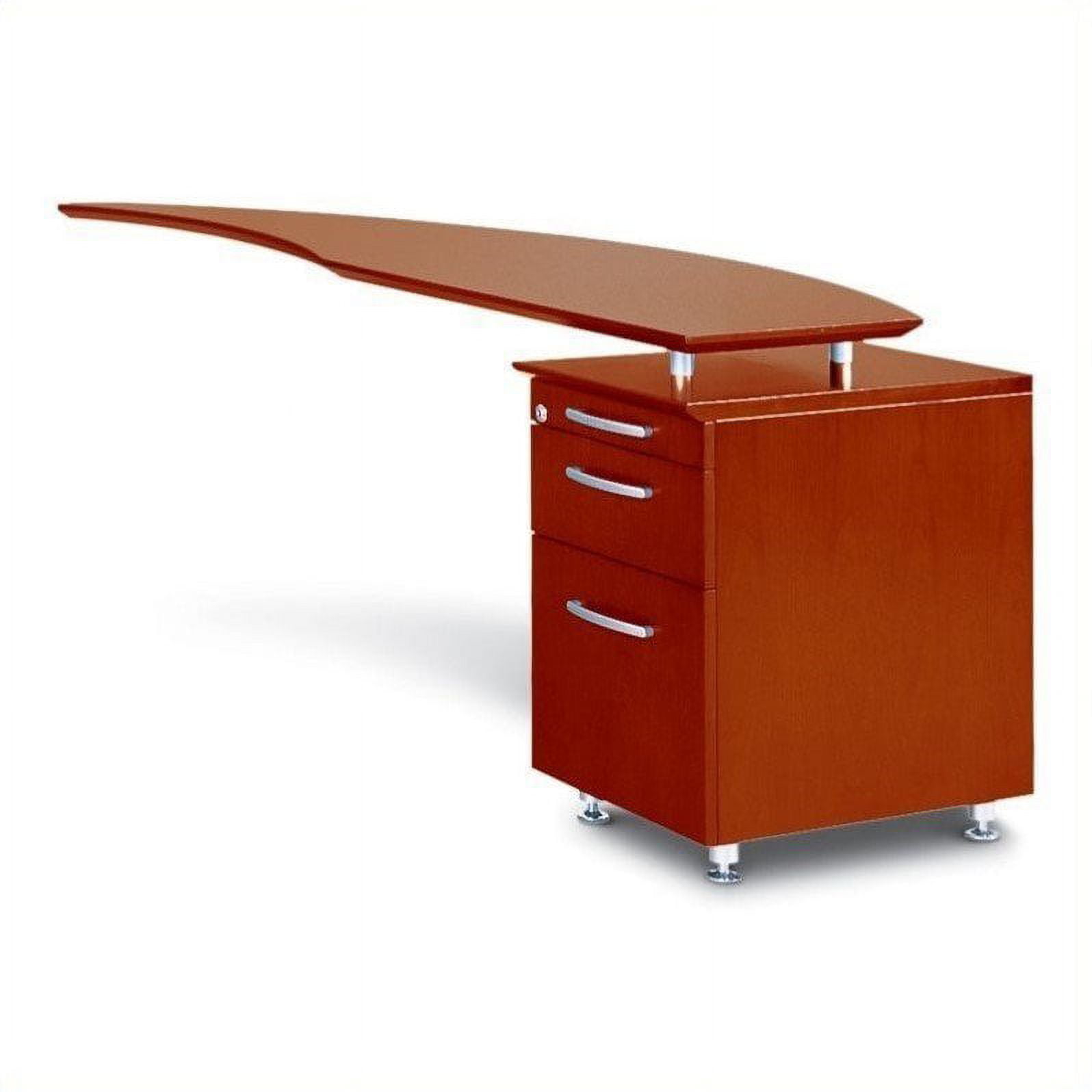 Mayline Napoli Curved Desk Right Return in Sierra Cherry - Walmart.com