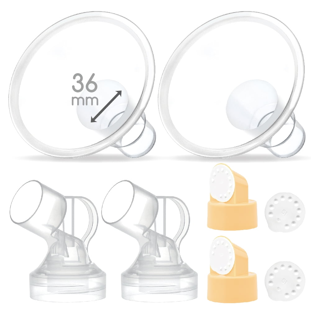 Maymom Brand 2X Two-Piece Extra Large Breastshield (36 mm) with Valve, membrane and Maymom ...