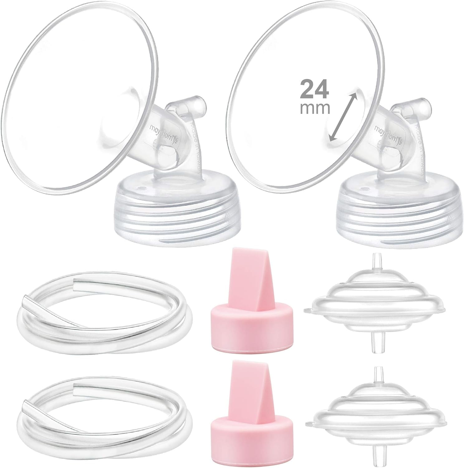 Maymom Pump Parts 24 mm Flanges, Duckbill Valves (Pink), Tubes ...
