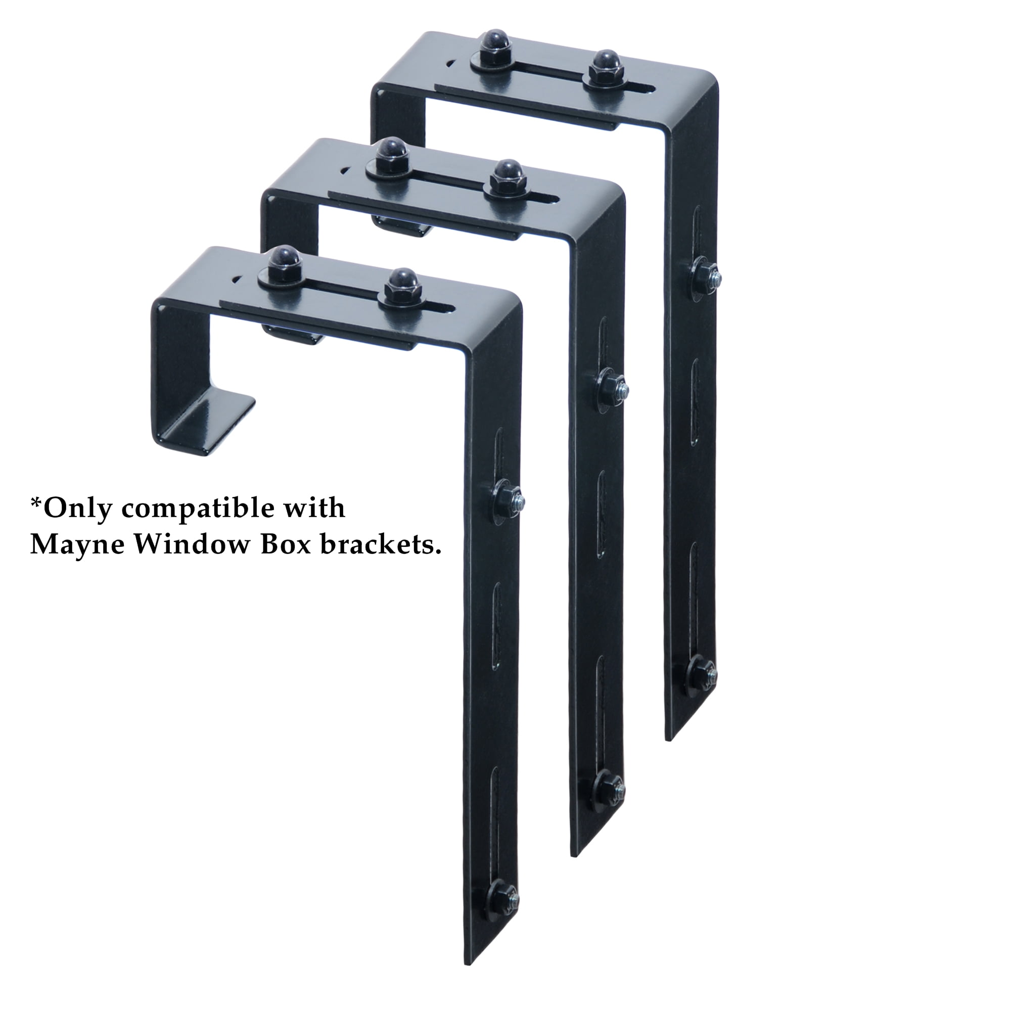 Mayne Adjustable Deck Rail Bracet 3.7"x1.8x 9.6" Steel Black 3-Pack for ...