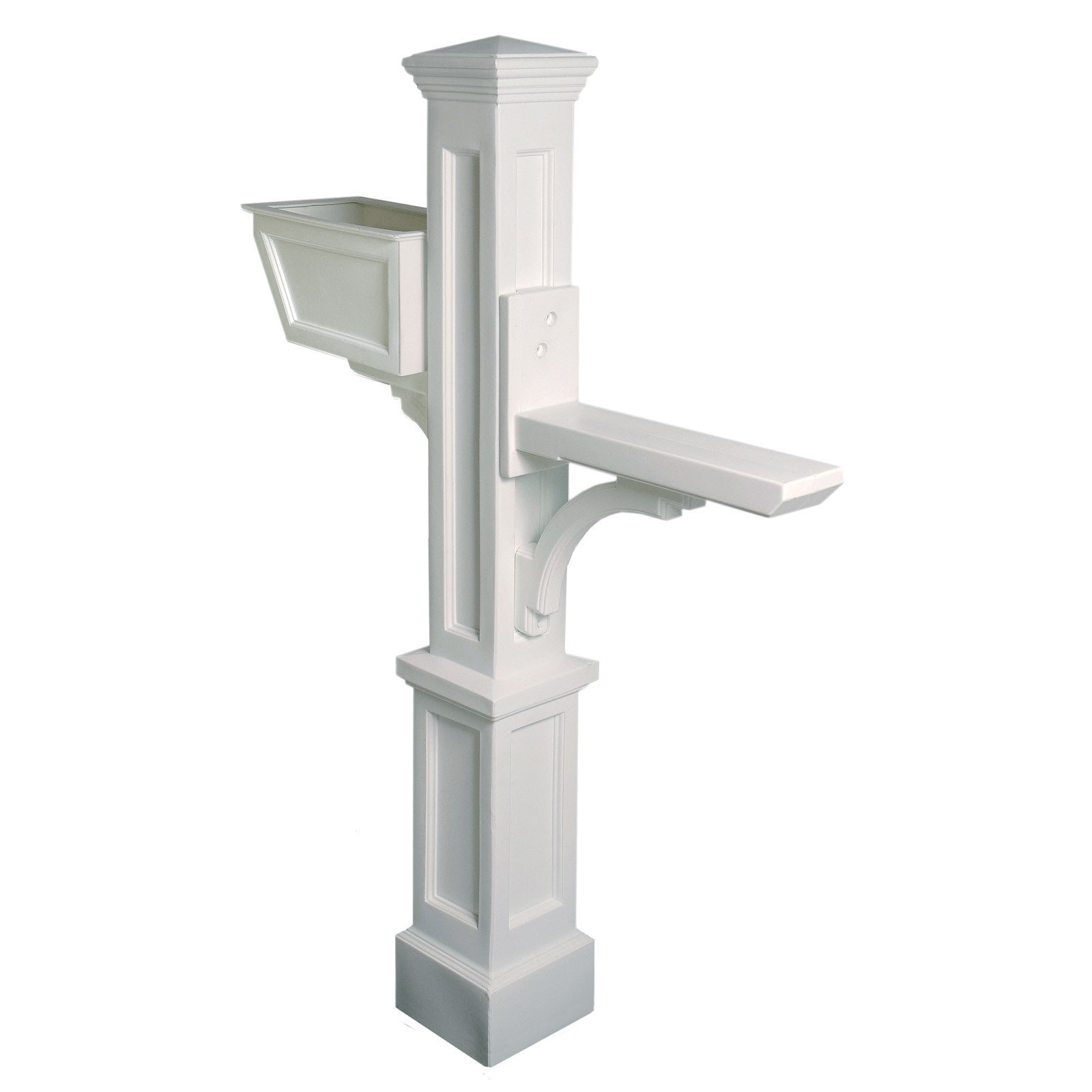 Mayne Westbrook Plus Mailbox Post, White, 40.5x8x56.5in, Standard Post ...