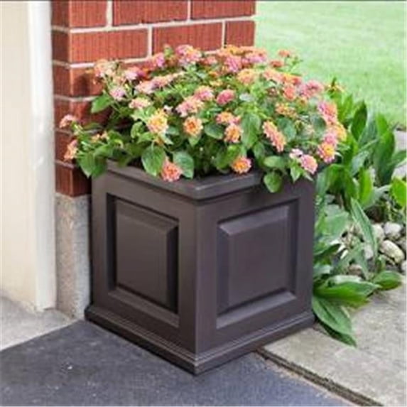 Mayne Nantucket 16" x 16" x 16" Square Espresso Self Watering Plastic ...