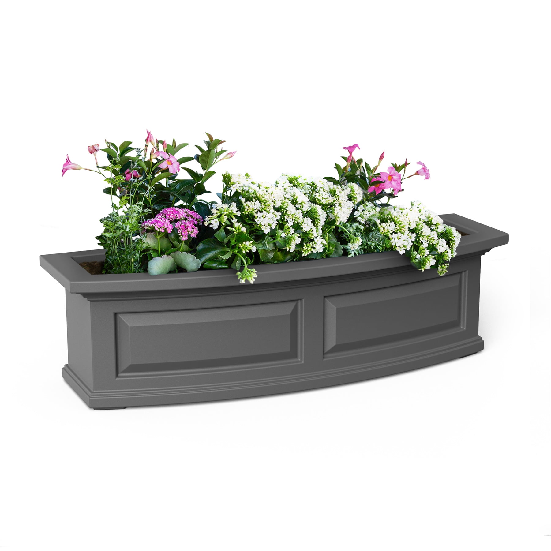 Mayne Nantucket 3ft Traditional Plastic Window Box in Graphite Gray ...