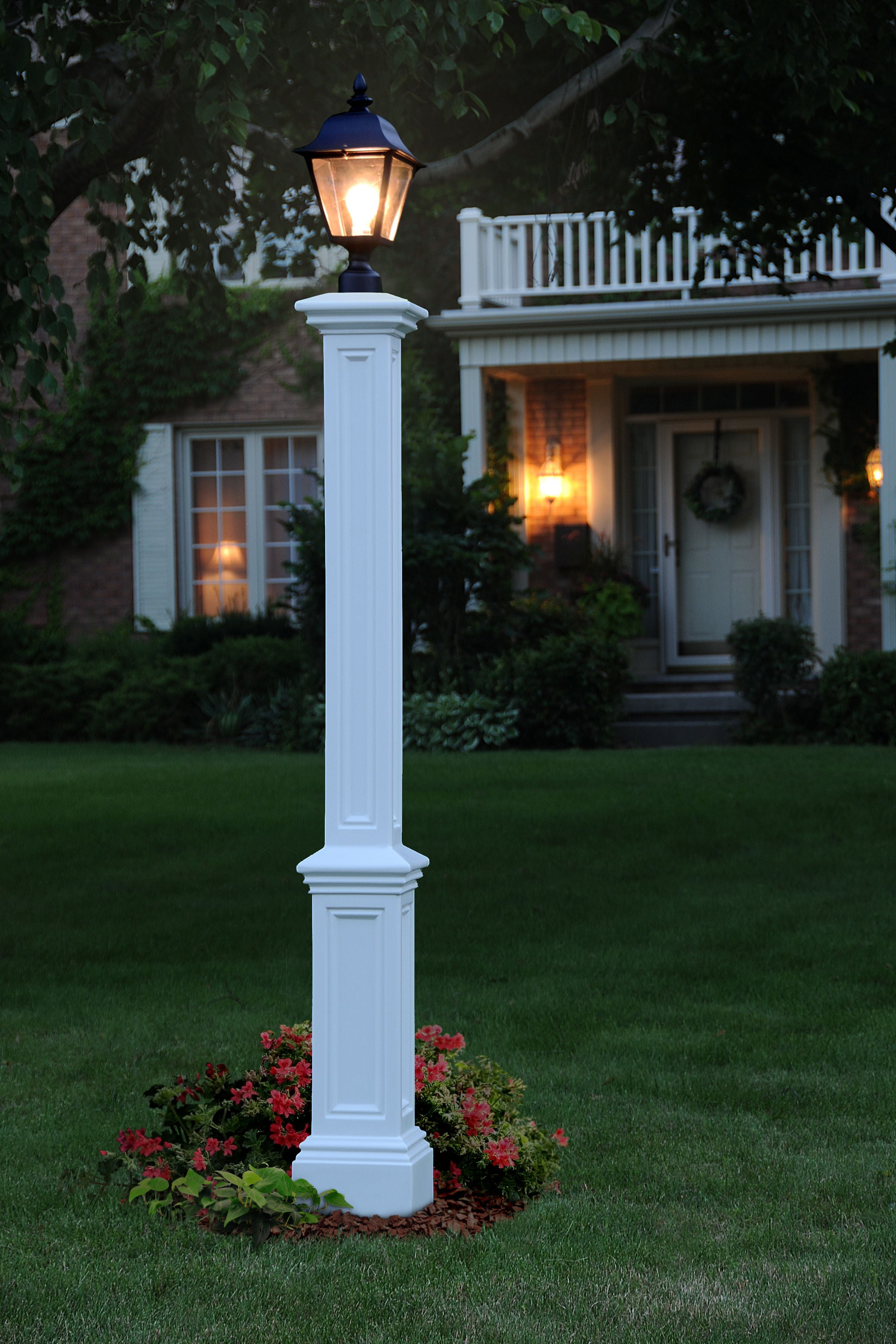 Mayne Signature Traditional Plastic Lamp Post with Mount in White ...