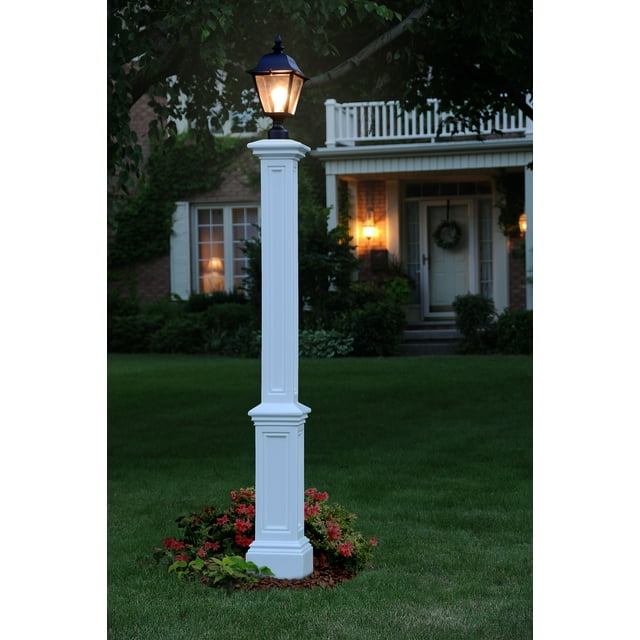 Mayne Signature Traditional Plastic Lamp Post with Mount in White ...