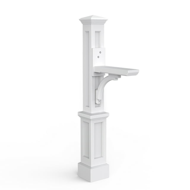 Free Shipping! Mayne Single Mailbox Post Mount White Polyethylene ...