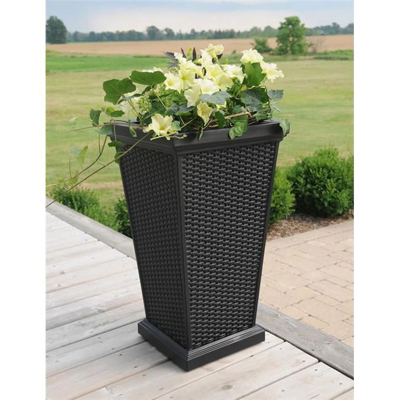 Mayne Wellington 28" x 16" x 16" Tall Polyethylene Planter - Black ...