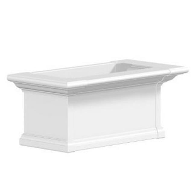 Mayne Yorkshire White Vinyl Window Box 24"x12.1"x10.2", Long Outdoor ...