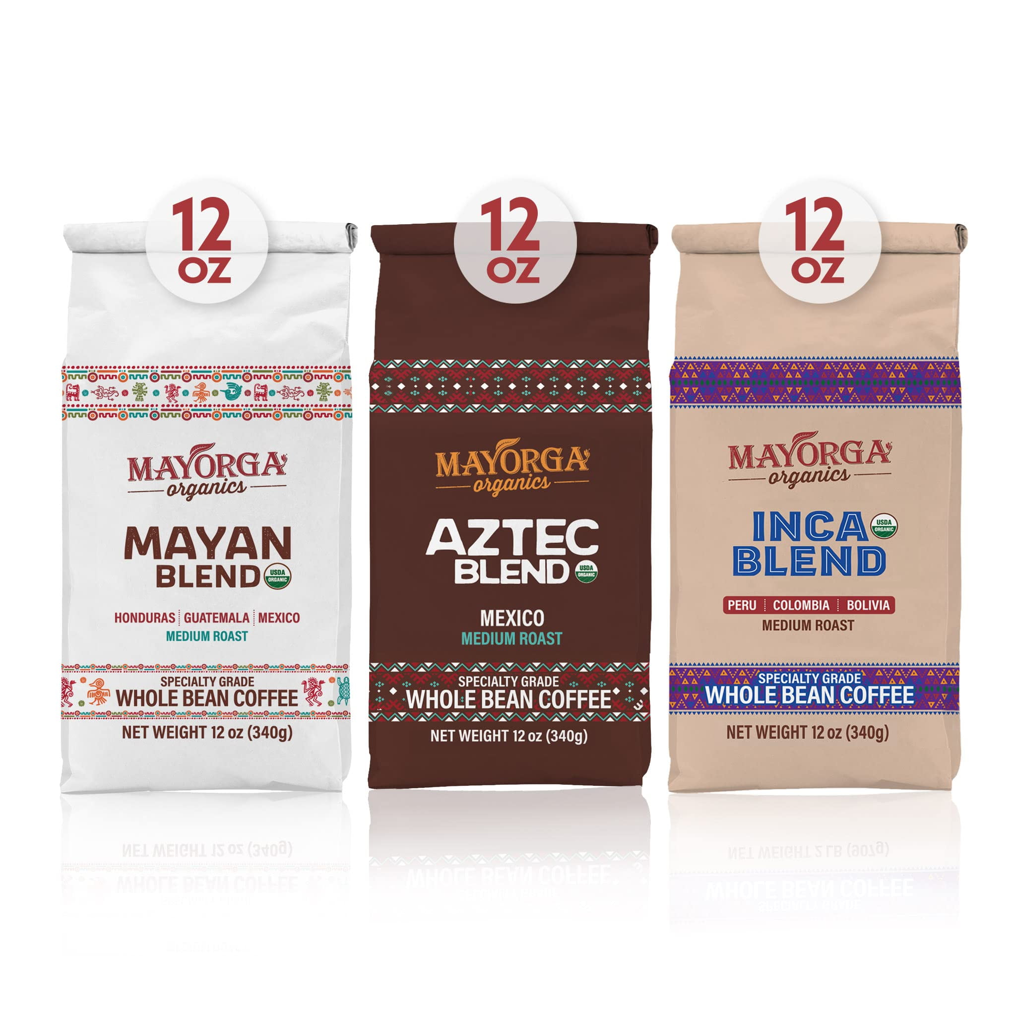 Mayorga Coffee Gift Pack VTF5 of 3-12 oz Bags - Medium Roast Sampler ...
