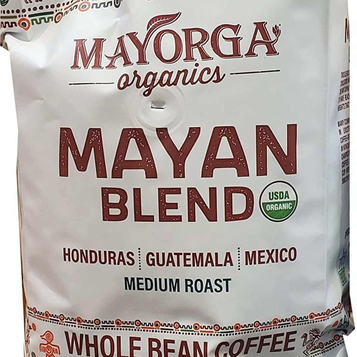 Mayorga Organics Medium Roast Whole Bean Coffee, Mayan Blend (32 Ounce ...