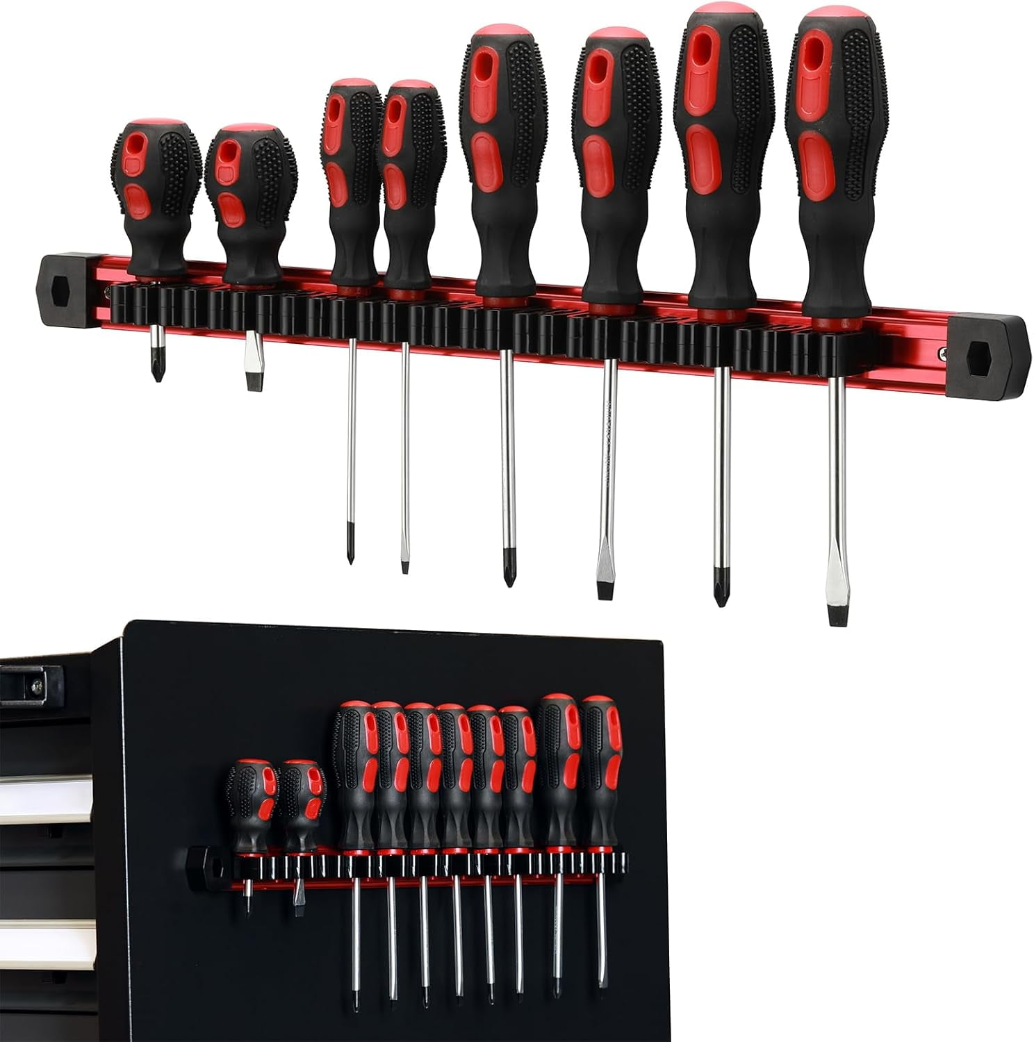 Mayouko Pro Magnetic Screwdriver Wrench Organizer, Aluminum Rail ...