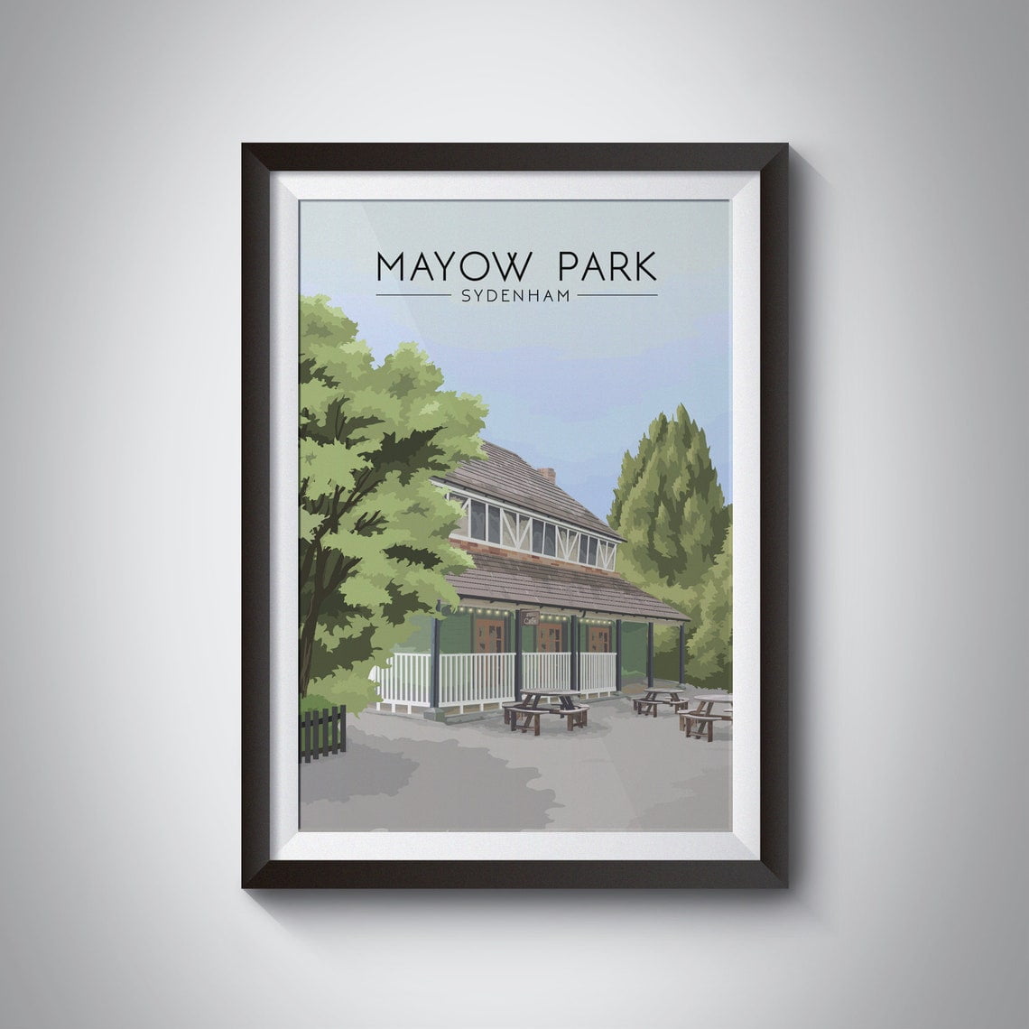Mayow Park Poster, London Travel Print, Sydenham, Lewisham, Brown And ...