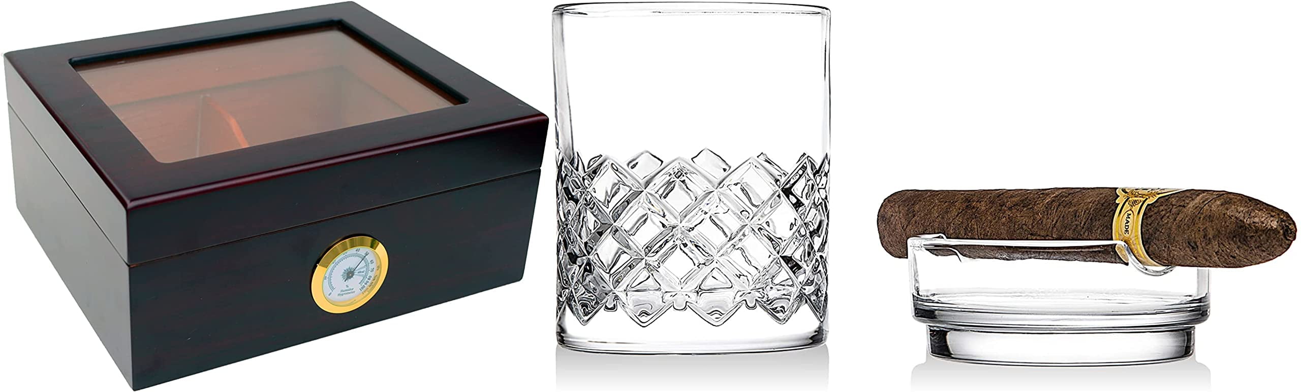 Maypes Cigar Whiskey Glass Combo - 11oz Old Fashioned Whiskey Glass ...