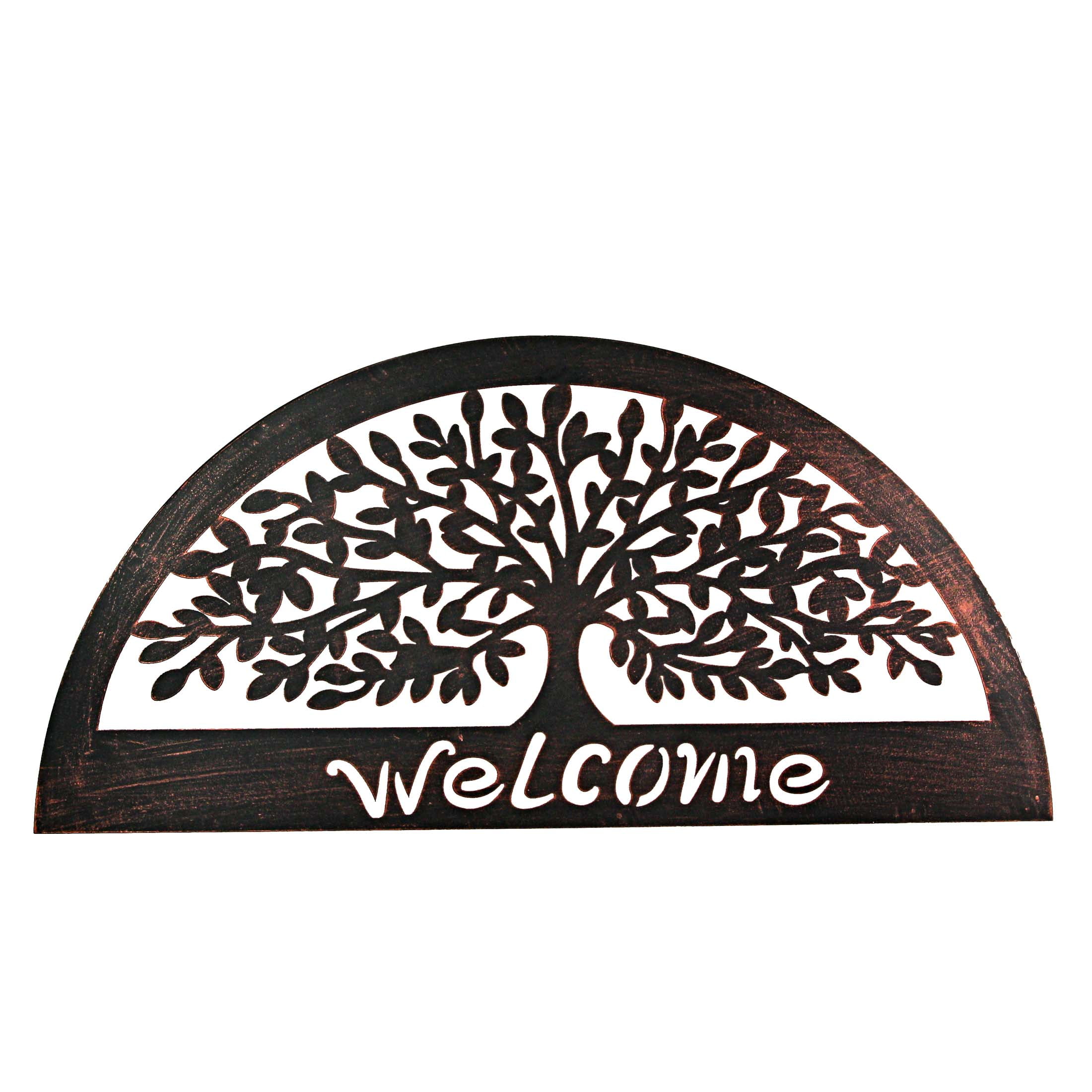 Mayrich 31 inch Copper Metal Welcome Tree Wall Mounted Sign Hanging ...
