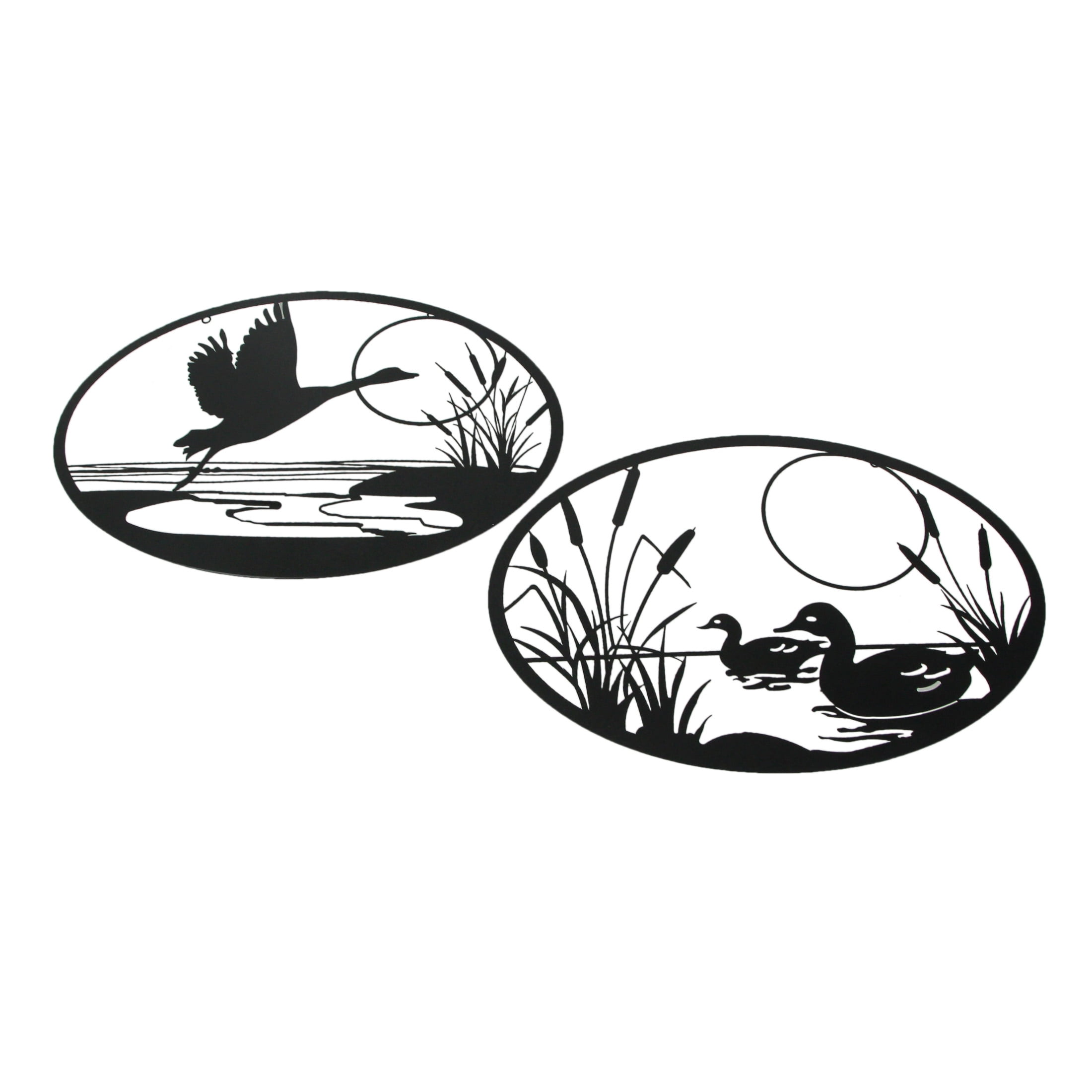Mayrich Black Metal Goose And Ducks Wall Art Sculpture Home Décor (Set ...