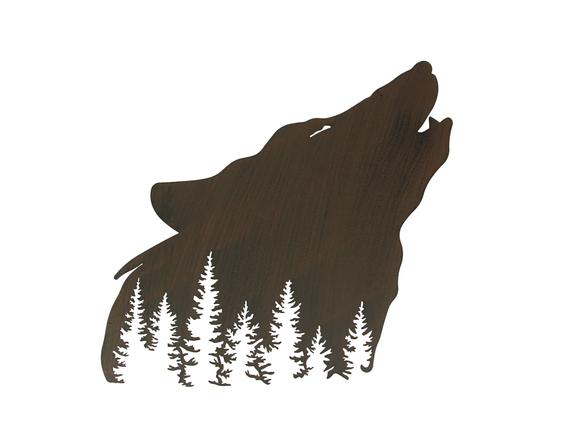 Mayrich Brown Metal Howling Wolf Wall Sculpture Hanging Lodge Décor ...
