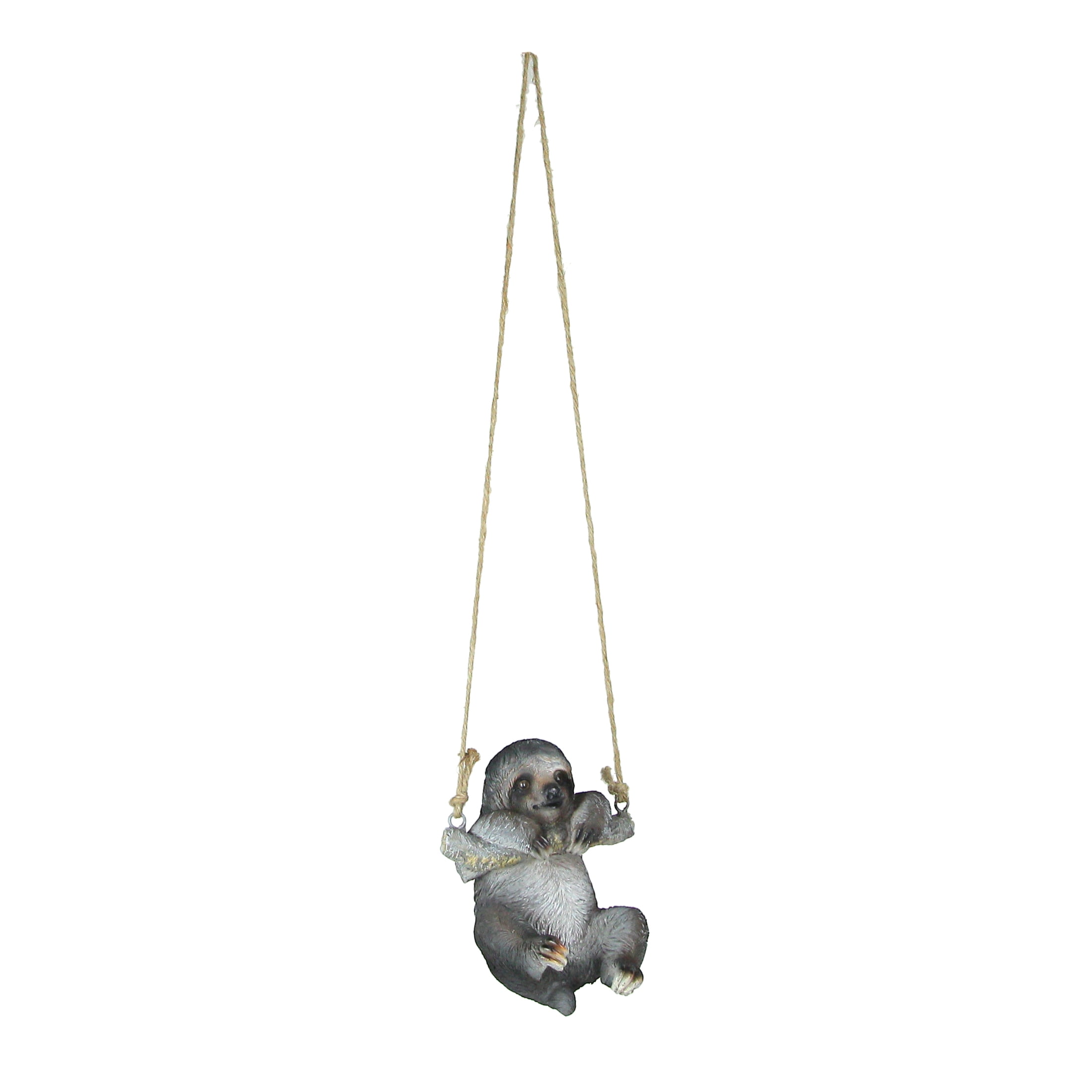 Mayrich Hand-Painted Resin Three-Toed Sloth Hanging Sculpture W/ Rope ...