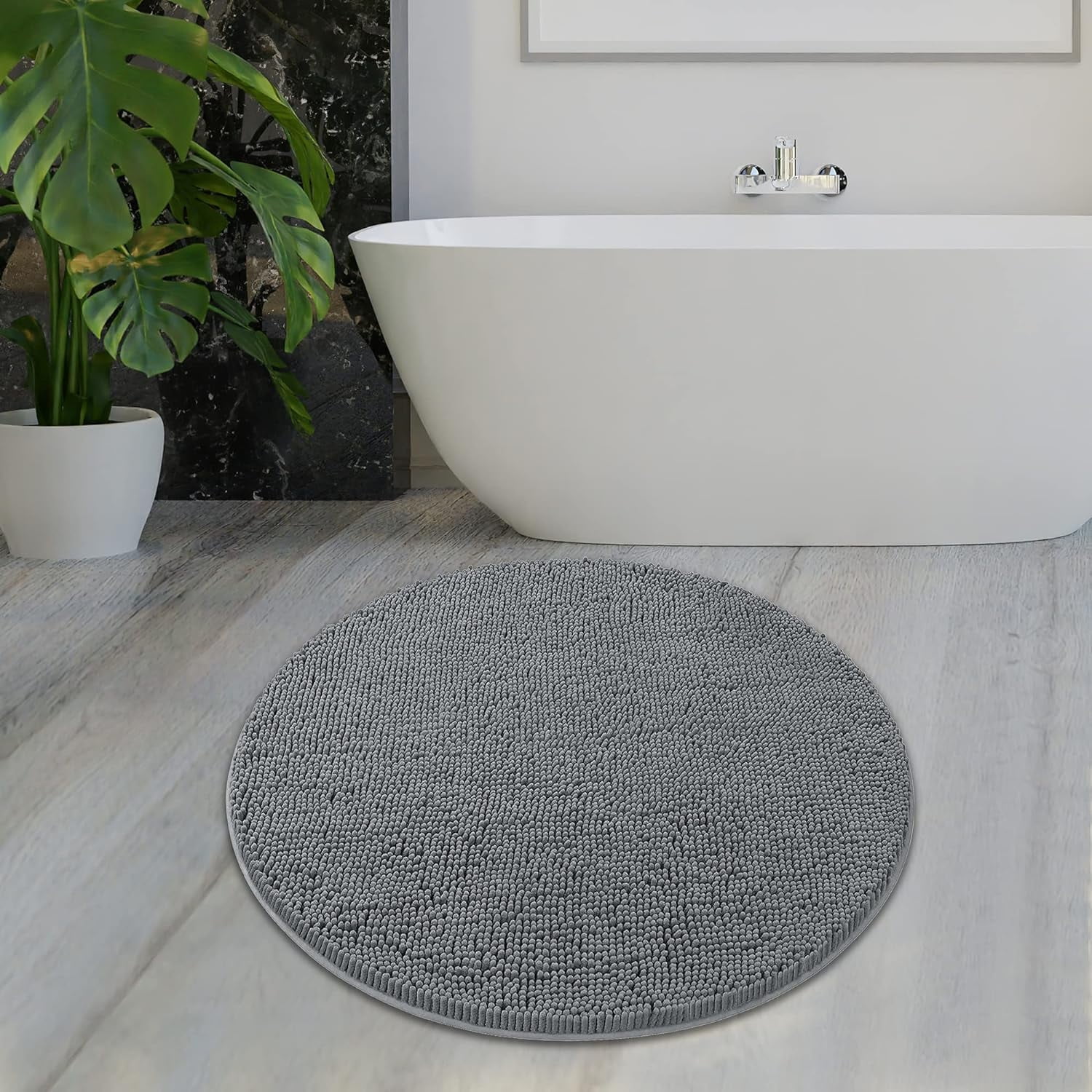 Mayshine Round Bathroom Rug, Soft Plush Bathroom Circle Rug, Round ...