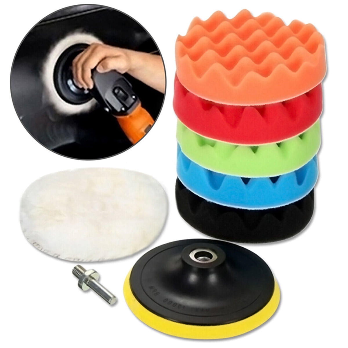 Maystar Buffing Polishing Pads Automotive Cleaner, 7 Pieces - Walmart.com