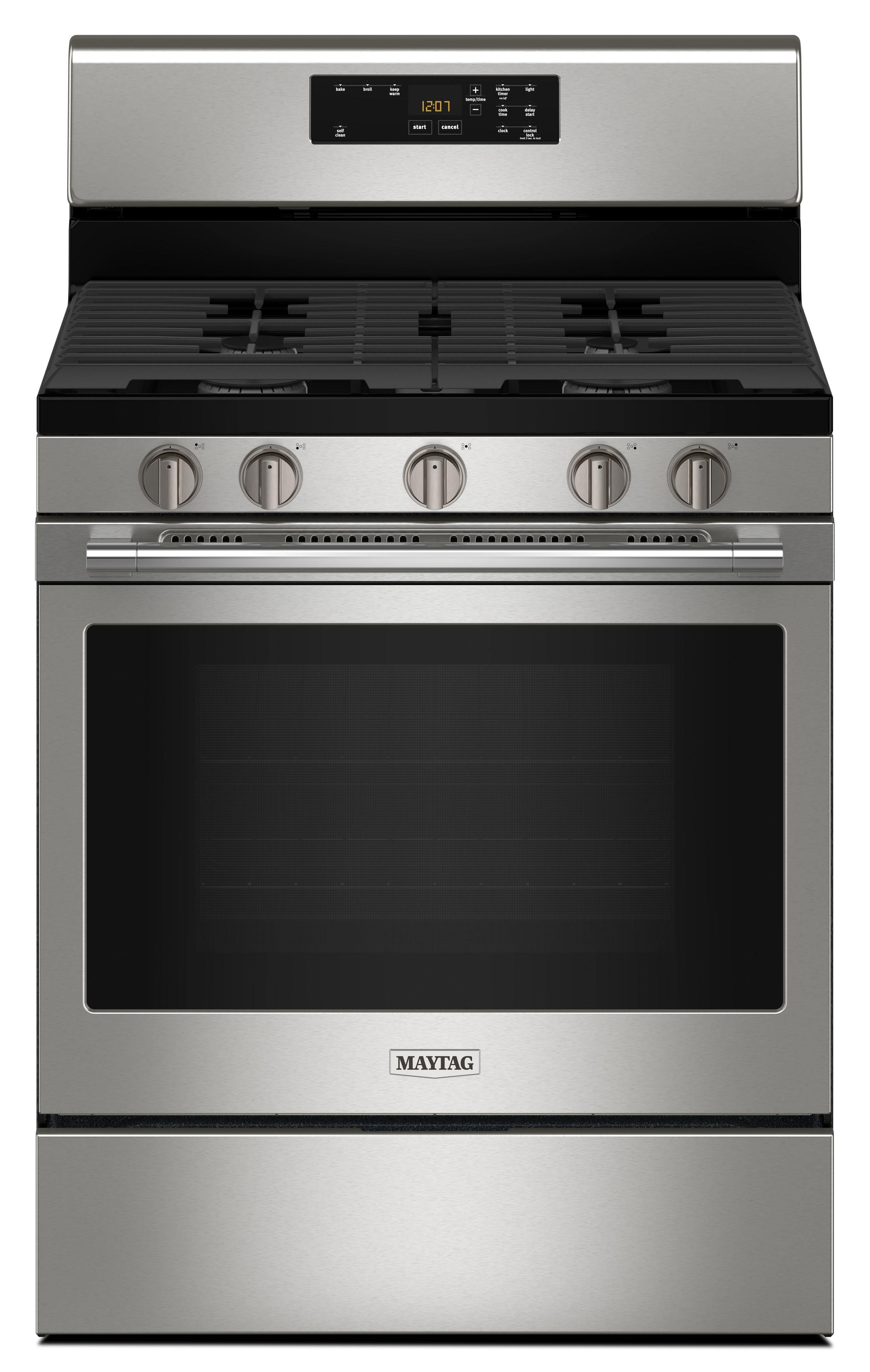 Maytag Kitchen Appliance: Gas Freestanding Oven Range, Fingerprint ...