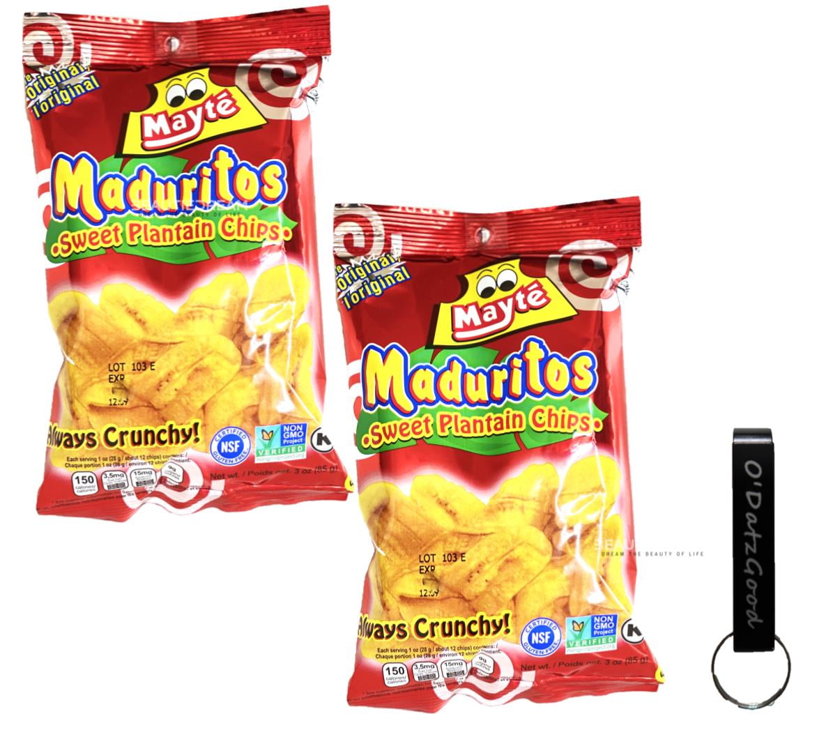 Mayte Sweet Plantain Chips 3 oz (85g) Pack of 2 Packaged w/ ODatzGood ...