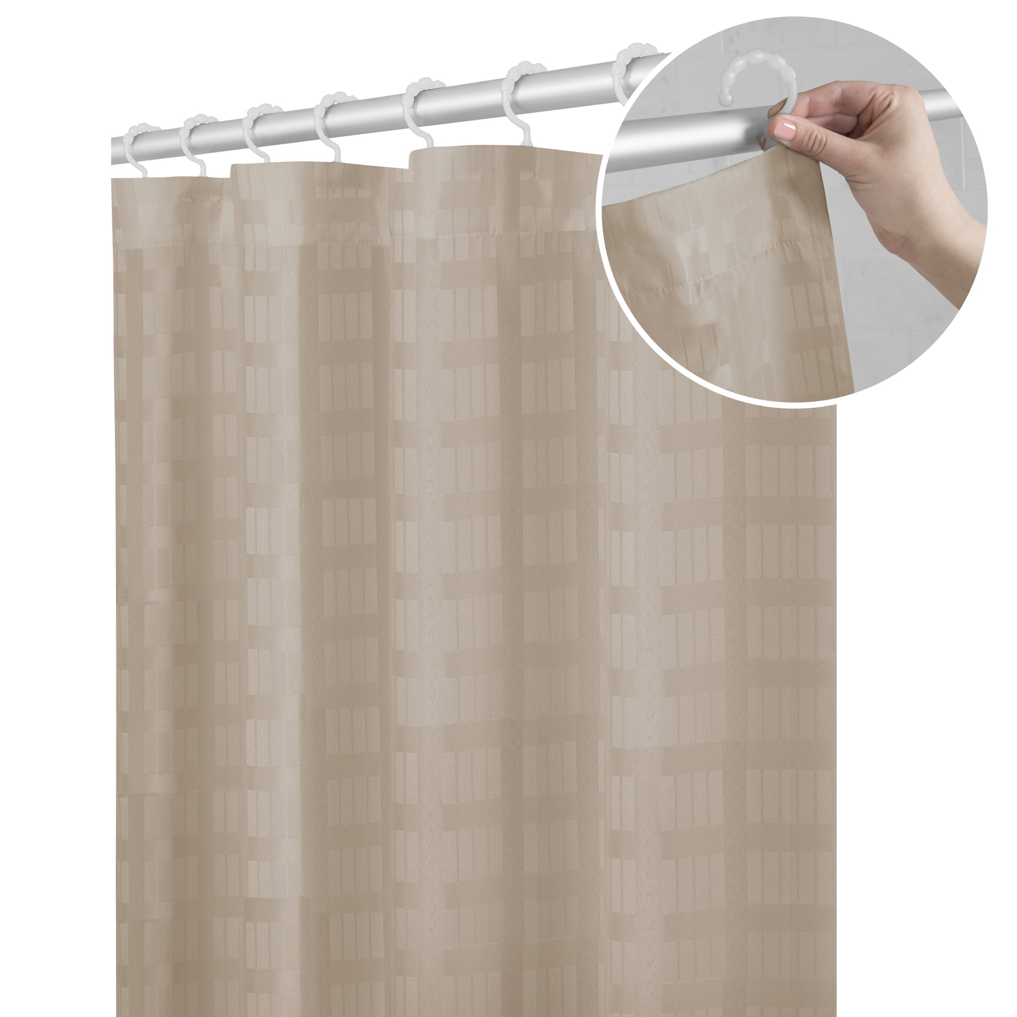 Maytex Madison Fabric Shower Curtain - Geometric Pattern - Walmart.com