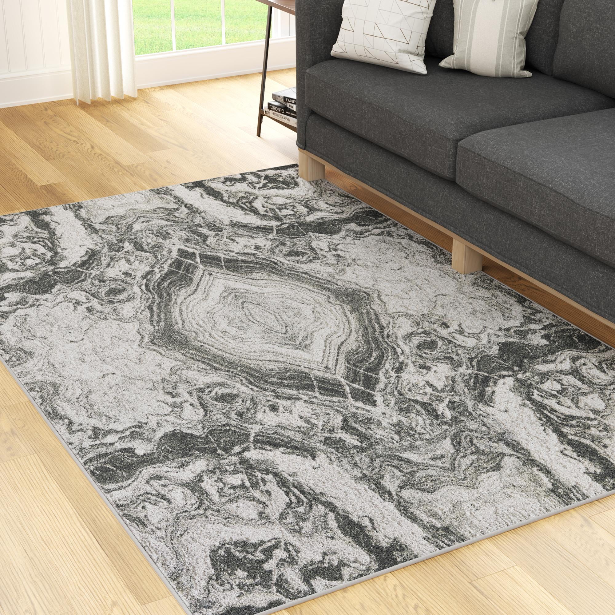 Mayview Darrow Abstract Gray Marble Rug, 2' x 3' - Walmart.com