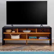 Karin Modern Wood TV Stand for 45 inch TV- Walnut Black - Walmart.com